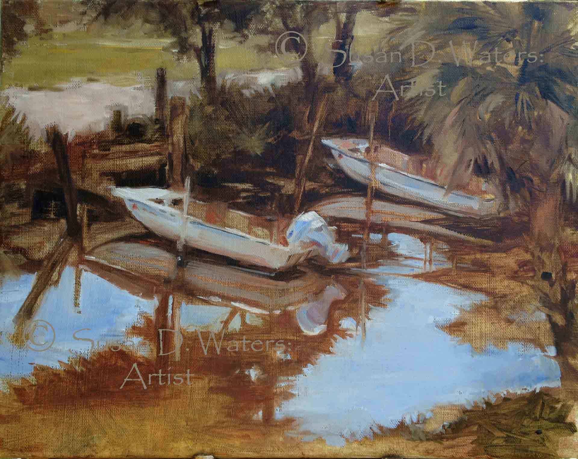 Sportsman’s-Lodge-Fishing-Boats,-Susan-Waters – Susan D. Waters: Artist